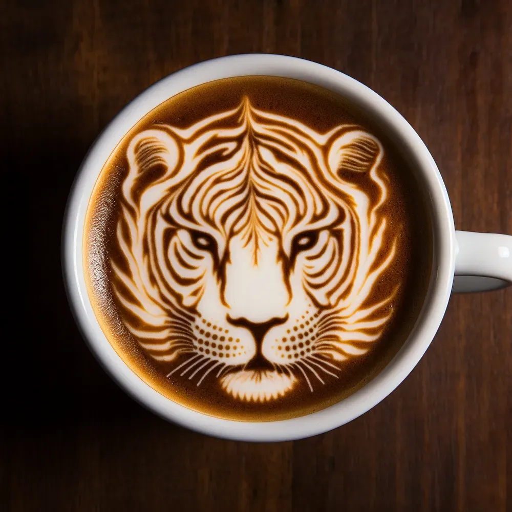 Latte Art Animal Portraits Coffee Photos Midjourney Prompt | PromptBase