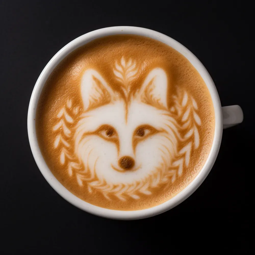 Latte Art Animal Portraits Coffee Photos Midjourney Prompt | PromptBase
