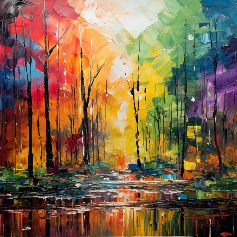 Abstract Expressionism Landscape Oil Art Midjourney Prompt | PromptBase