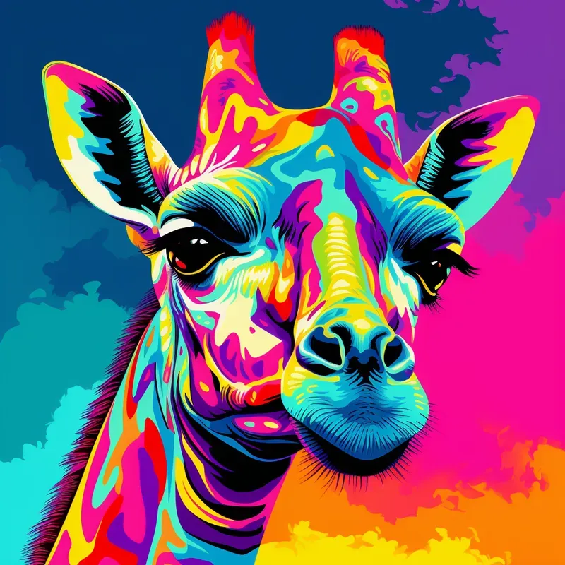 Pop Art Animal Portrait Illustrations Midjourney Prompt | PromptBase