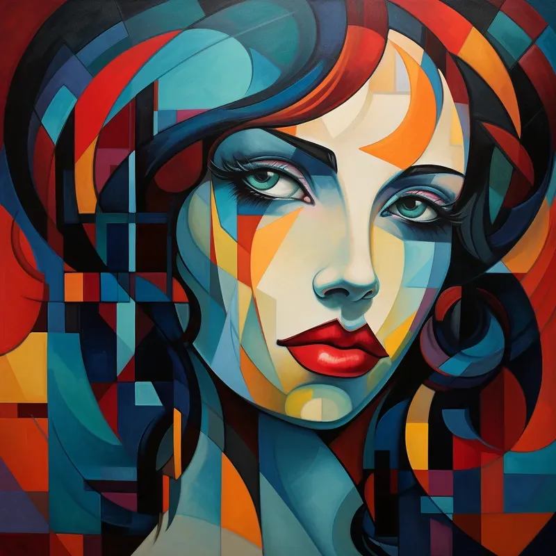 Cubist Portrait Oil Paintings Cubism Art Midjourney Prompt | PromptBase