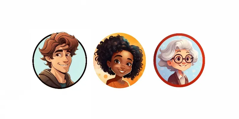 Cartoon Profile Pictures Circular Avatars Midjourney Prompt | PromptBase