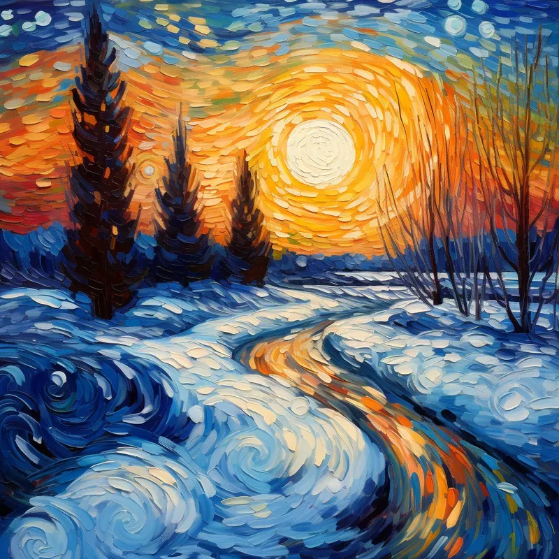 Vincent Van Gogh Landscape Oil Paintings Midjourney Prompt | PromptBase