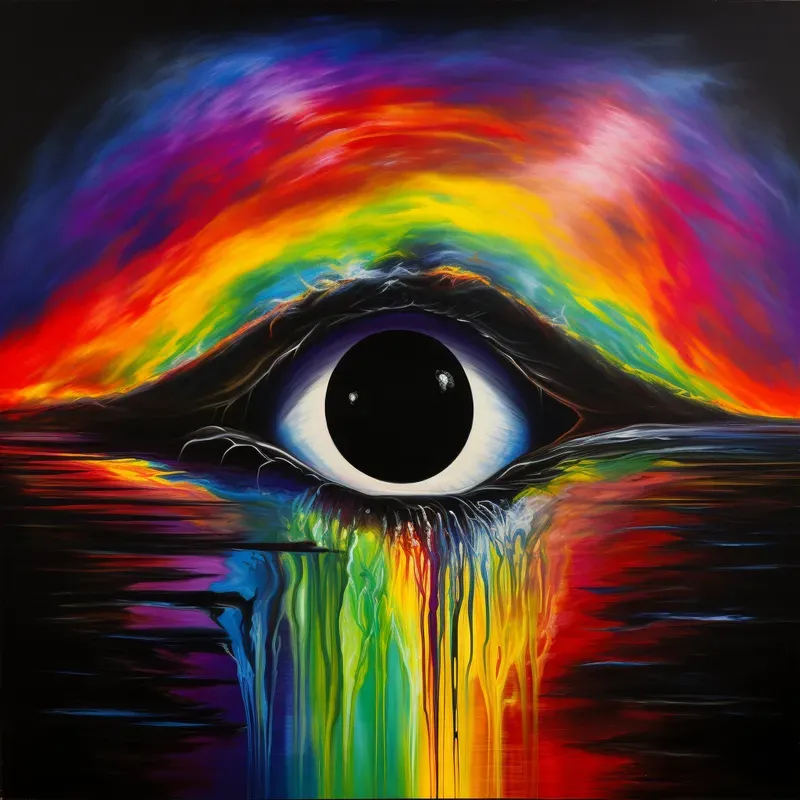 Vibrant Album Cover Art Rainbow Posters Midjourney Prompt | PromptBase