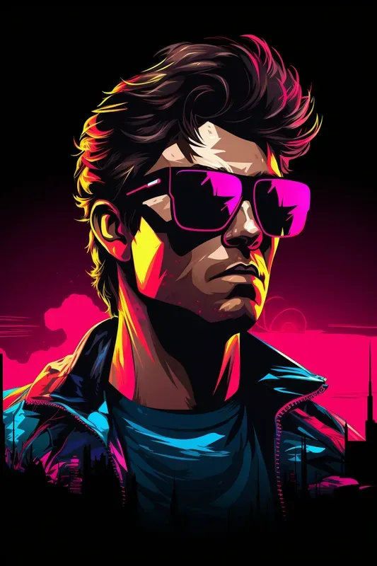 Synthwave T-shirt Cartoon Vector Designs Midjourney Prompt | PromptBase