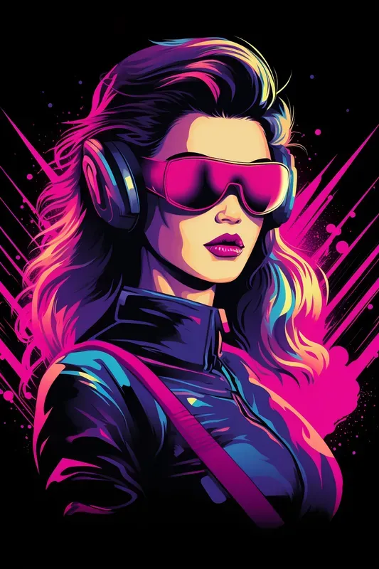 Synthwave T-shirt Cartoon Vector Designs Midjourney Prompt | PromptBase