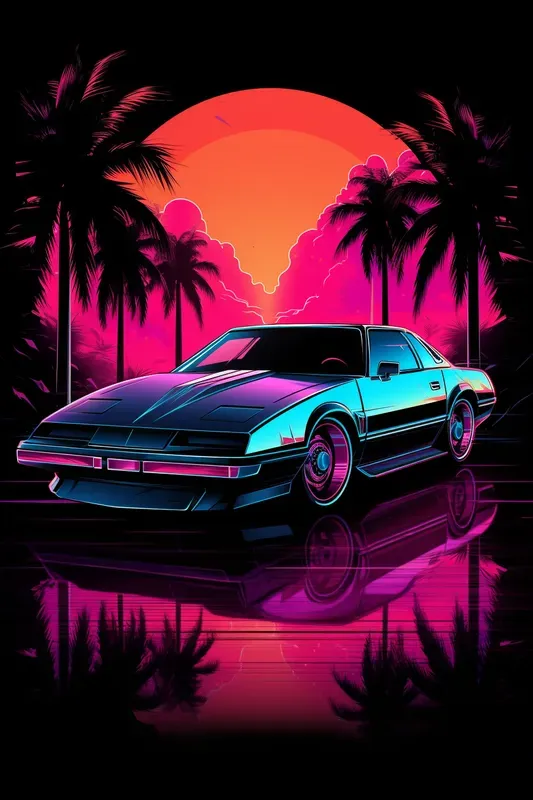 Synthwave T-shirt Cartoon Vector Designs Midjourney Prompt | PromptBase