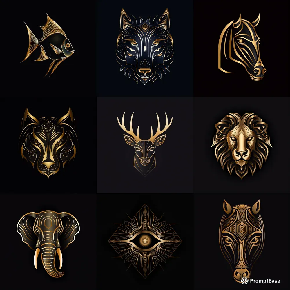 Art Deco Logos Midjourney Prompt | PromptBase