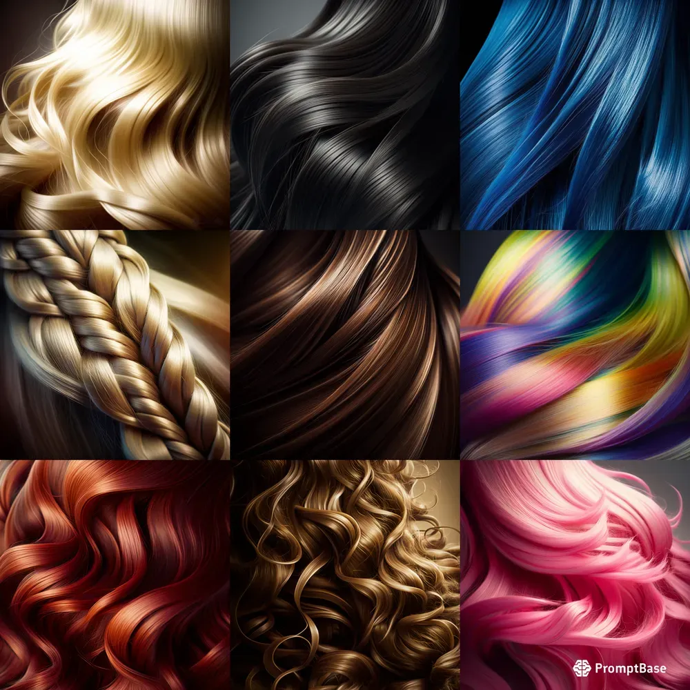 Natural Looking Hair In Various Colors And Styles Midjourney Prompt ...