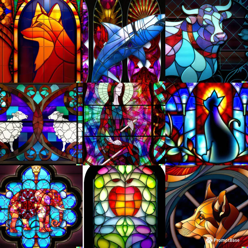 Stained Glass Window Designs Dall E Prompt Promptbase