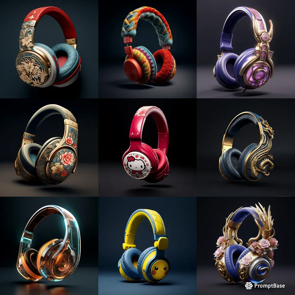 Exquisite Headphone Designs Midjourney Prompt | PromptBase