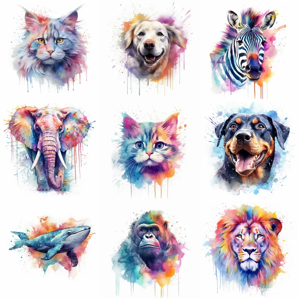 Watercolour Splash Art For Animals Midjourney Prompt | PromptBase