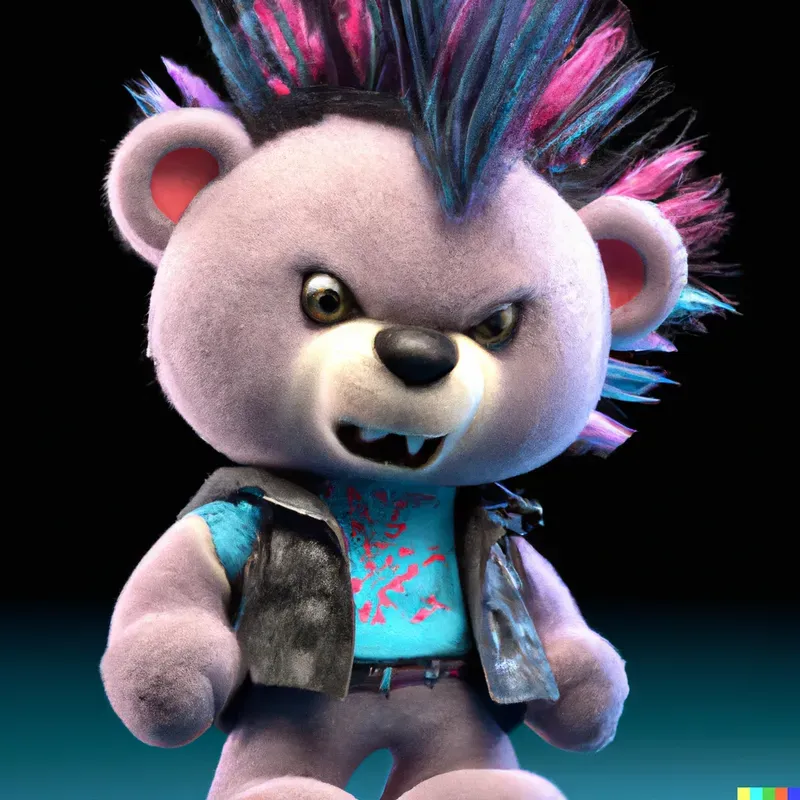 Pixar Punk Bears DALL·E Prompt | PromptBase