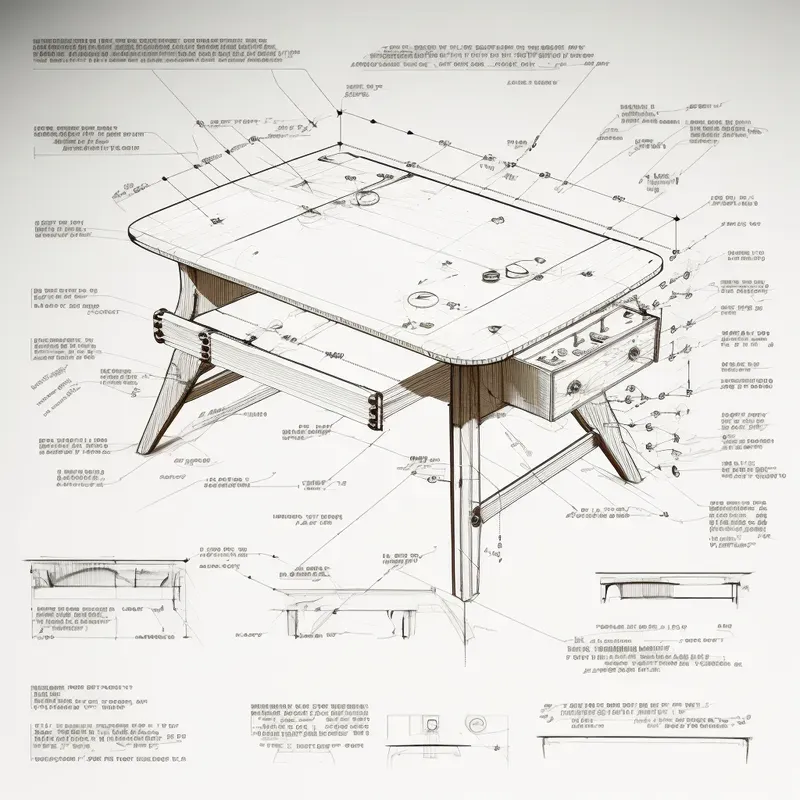 Furniture Technical Drawings Midjourney Prompt | PromptBase
