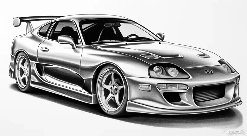 Sketch Drawings Of Cars Midjourney Prompt | PromptBase