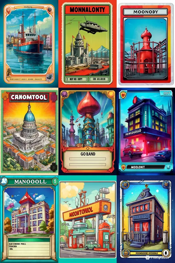 Monopoly Game Cards Midjourney Prompt | PromptBase