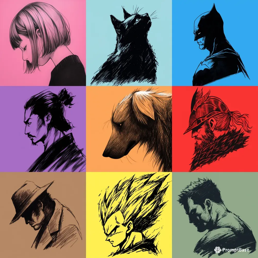 Pencil Sketch NFT Profile Pictures Midjourney Prompt | PromptBase