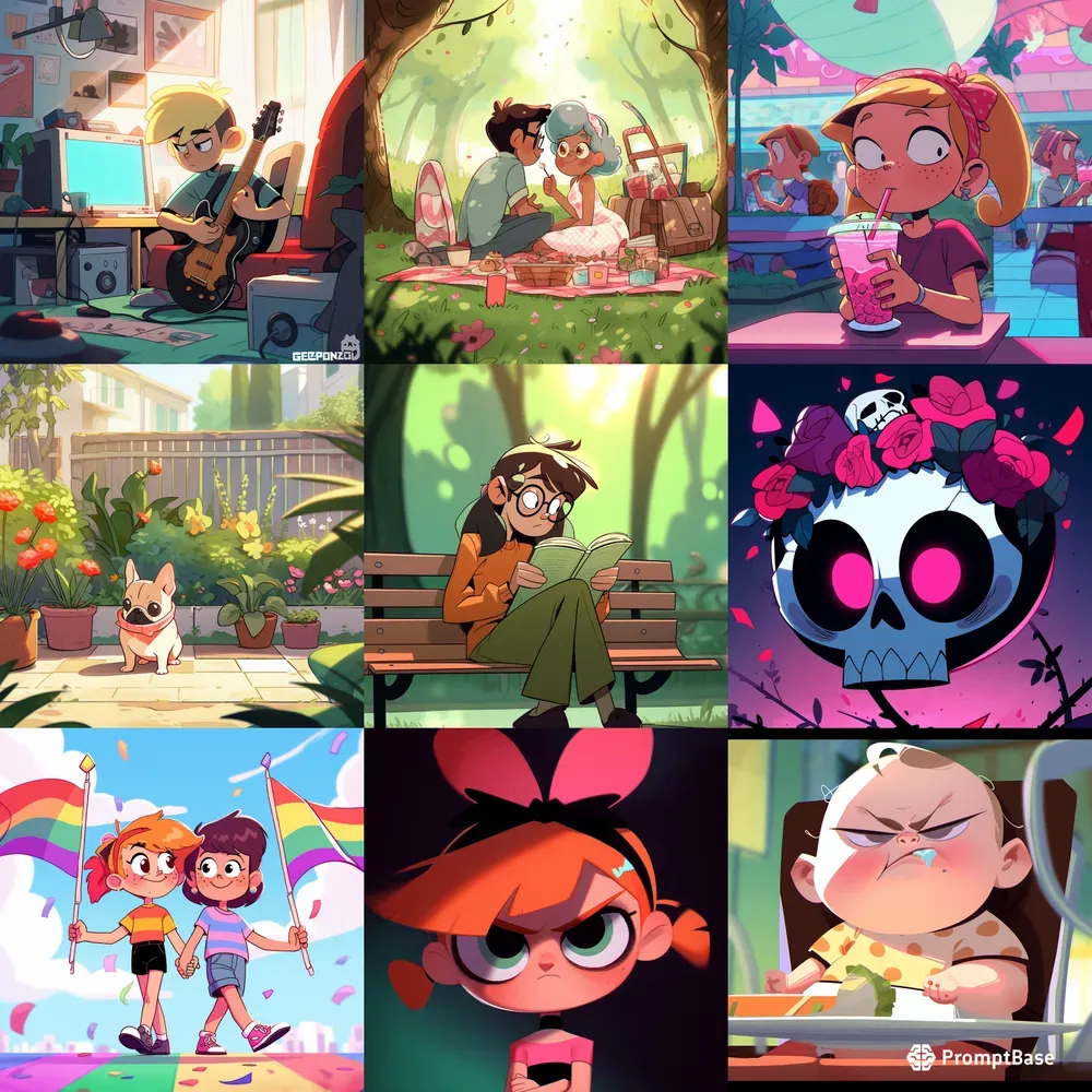 Early 2000s Bold Animation Style Midjourney Prompt | PromptBase