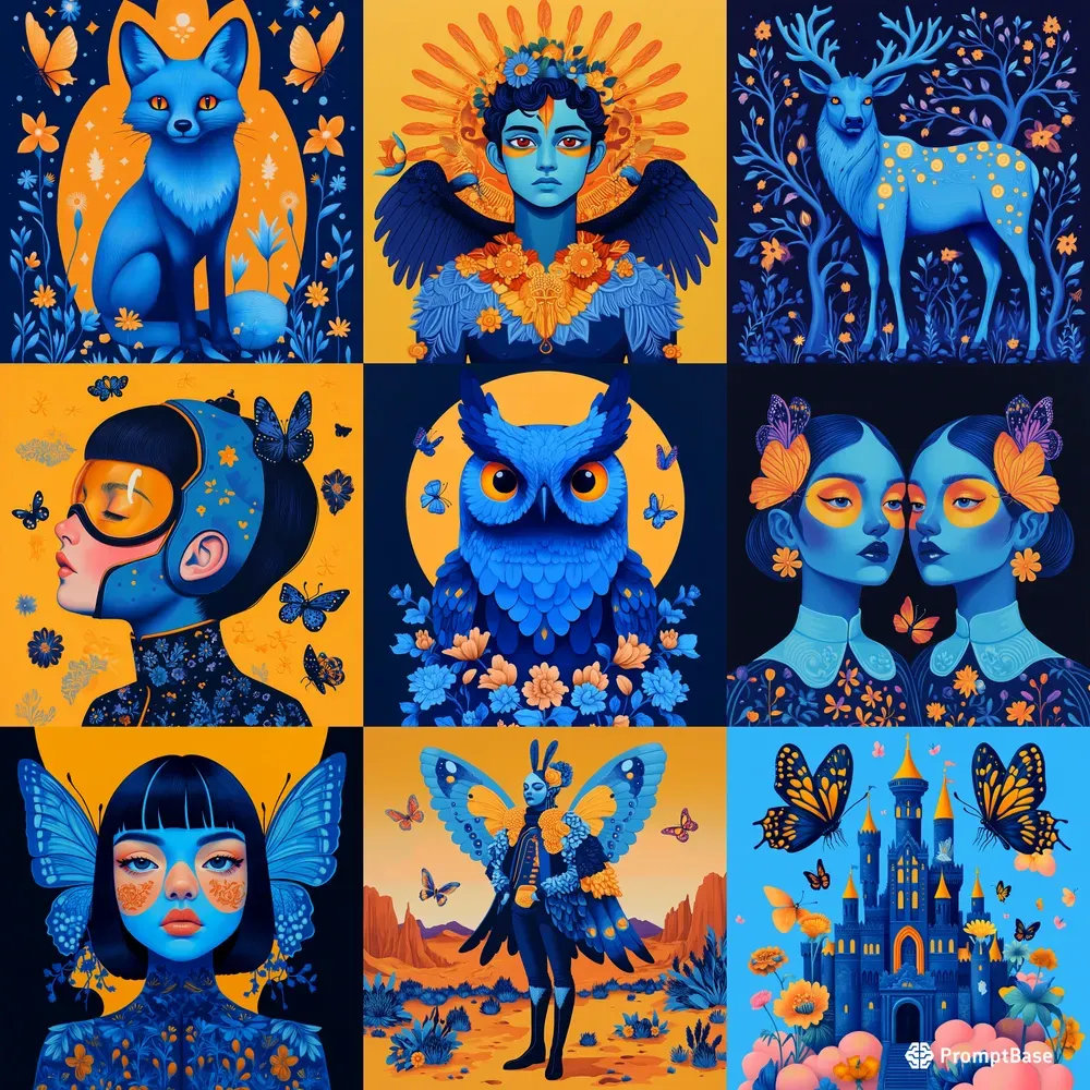 Ornamental Dreams Color Emotion Blends Midjourney Prompt | PromptBase