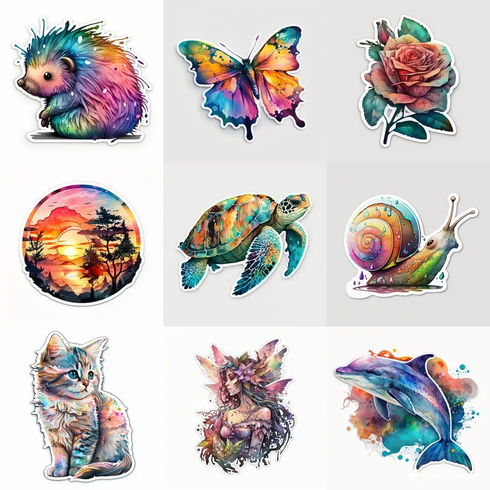 Beautiful Watercolor Stickers Midjourney Prompt | PromptBase