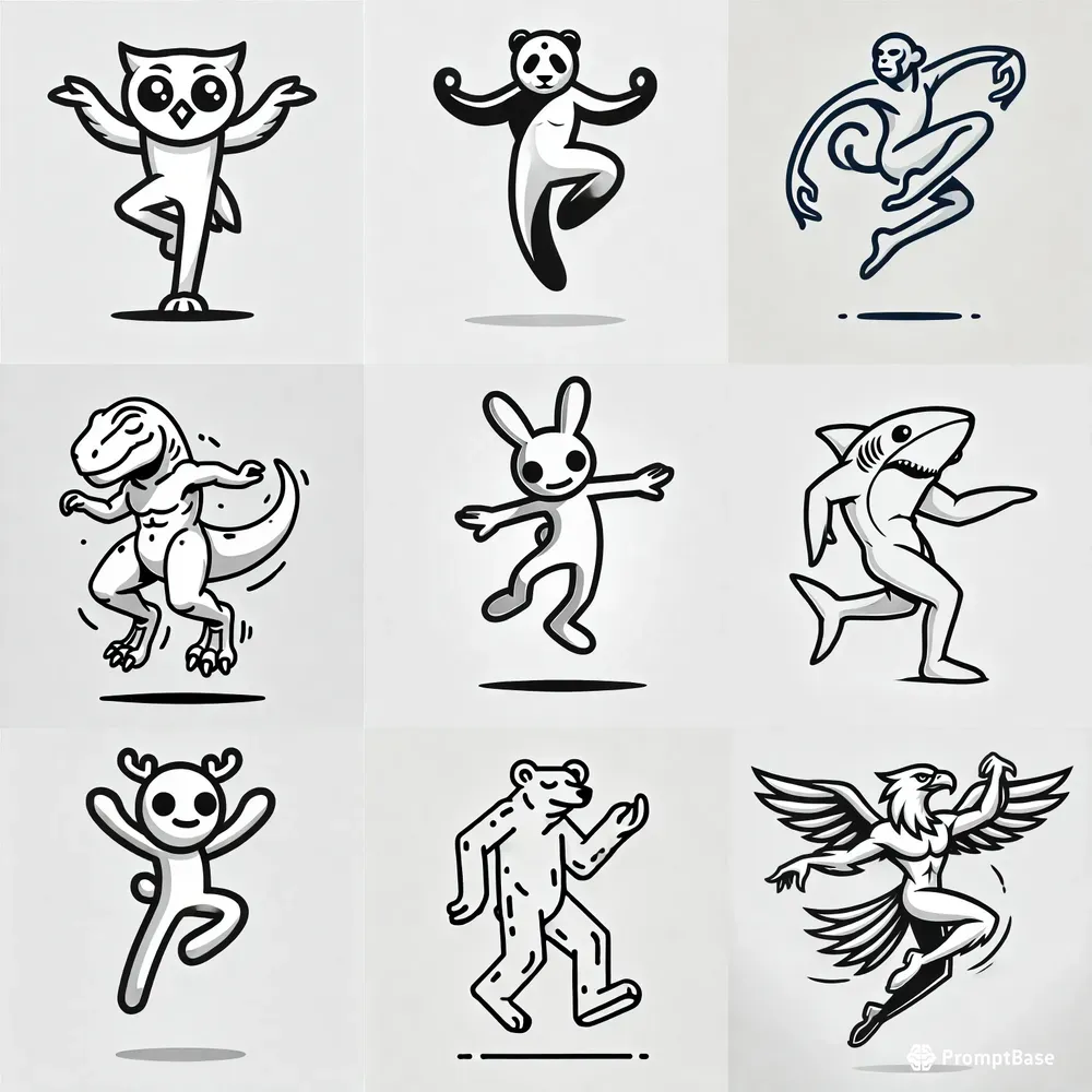 Mascot Funny Animal Logos Vectors DALL·E Prompt | PromptBase