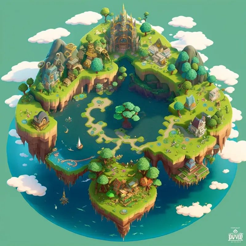 Overworld Maps Midjourney Prompt | PromptBase