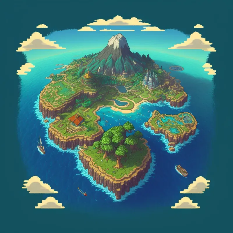 Overworld Maps Midjourney Prompt | PromptBase