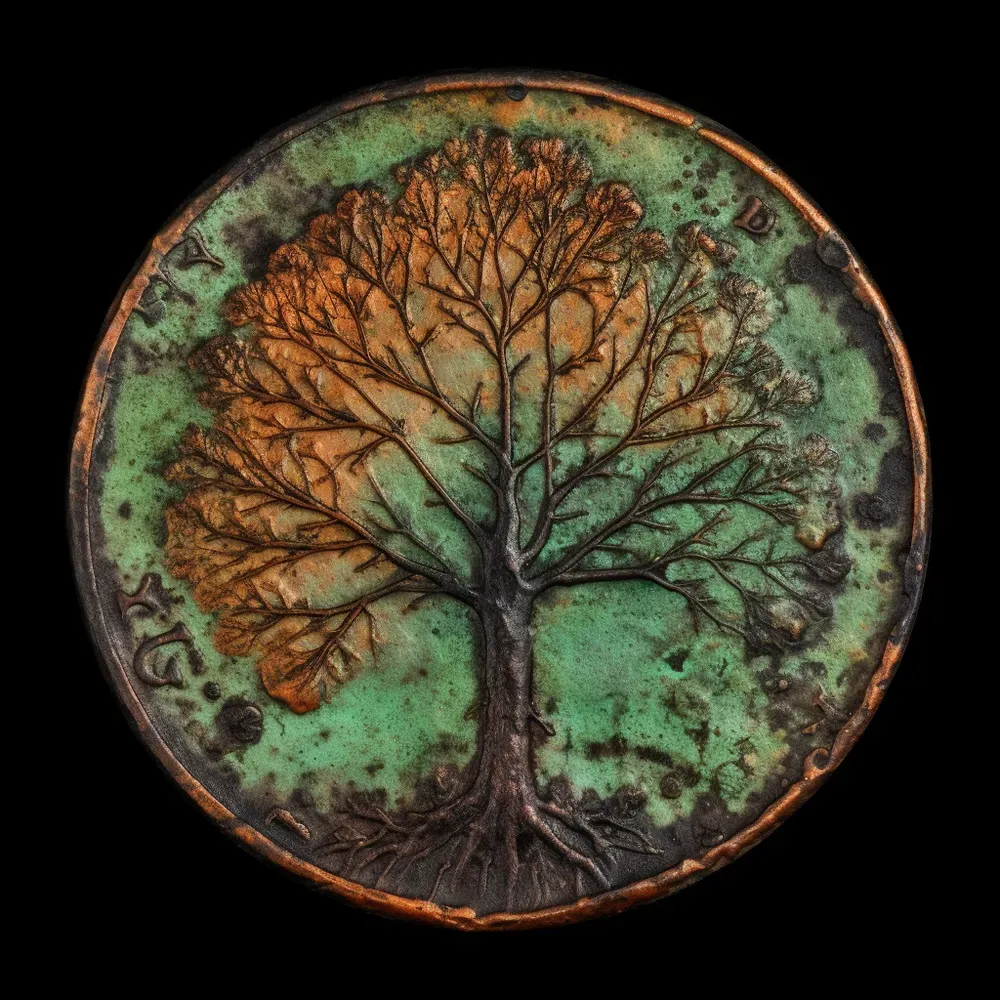 Oxidized Copper Coins Midjourney Prompt | PromptBase