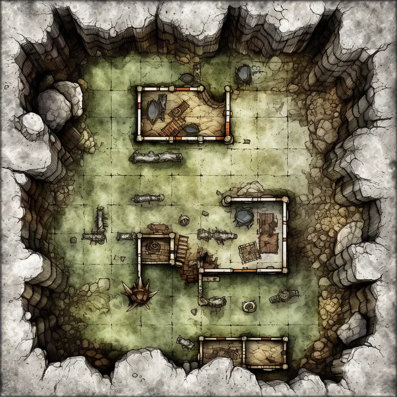 Modular Tabletop RPG Battle Maps Midjourney Prompt | PromptBase