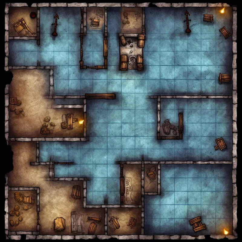 Modular Tabletop RPG Battle Maps Midjourney Prompt | PromptBase