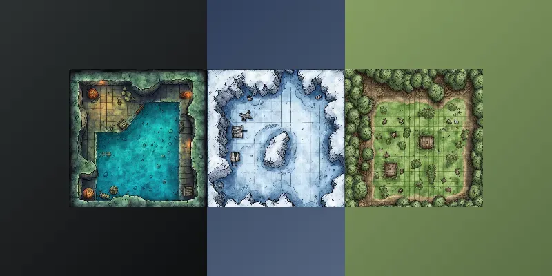 Modular Tabletop RPG Battle Maps Midjourney Prompt | PromptBase