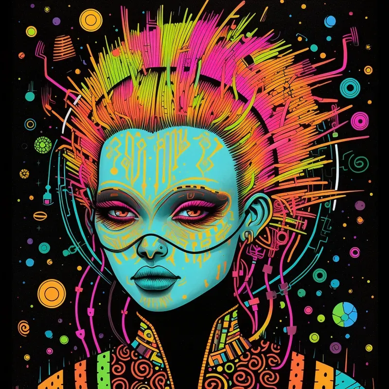 Trippy Psychedelic Portraits Midjourney Prompt | PromptBase