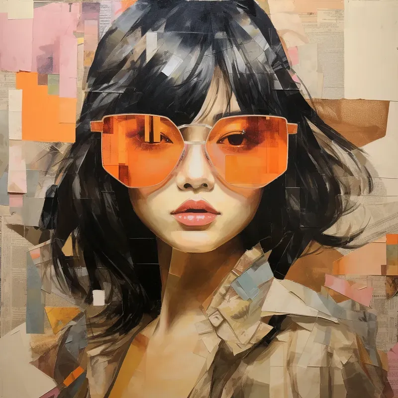 Paper Collage Art Portraits Midjourney Prompt | PromptBase