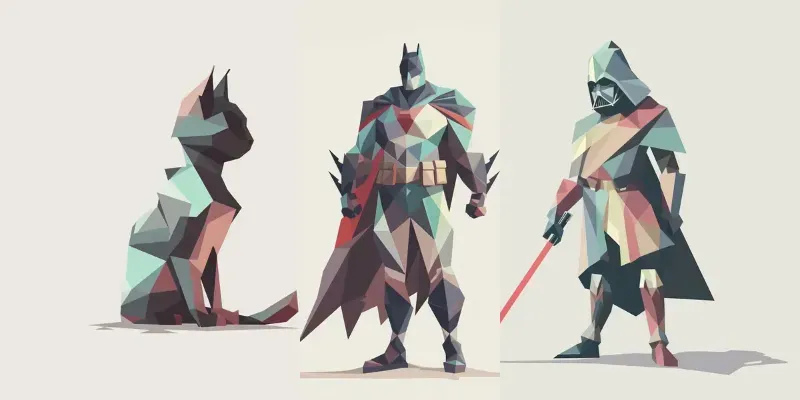 Polygon Vector Characters Midjourney Prompt | PromptBase
