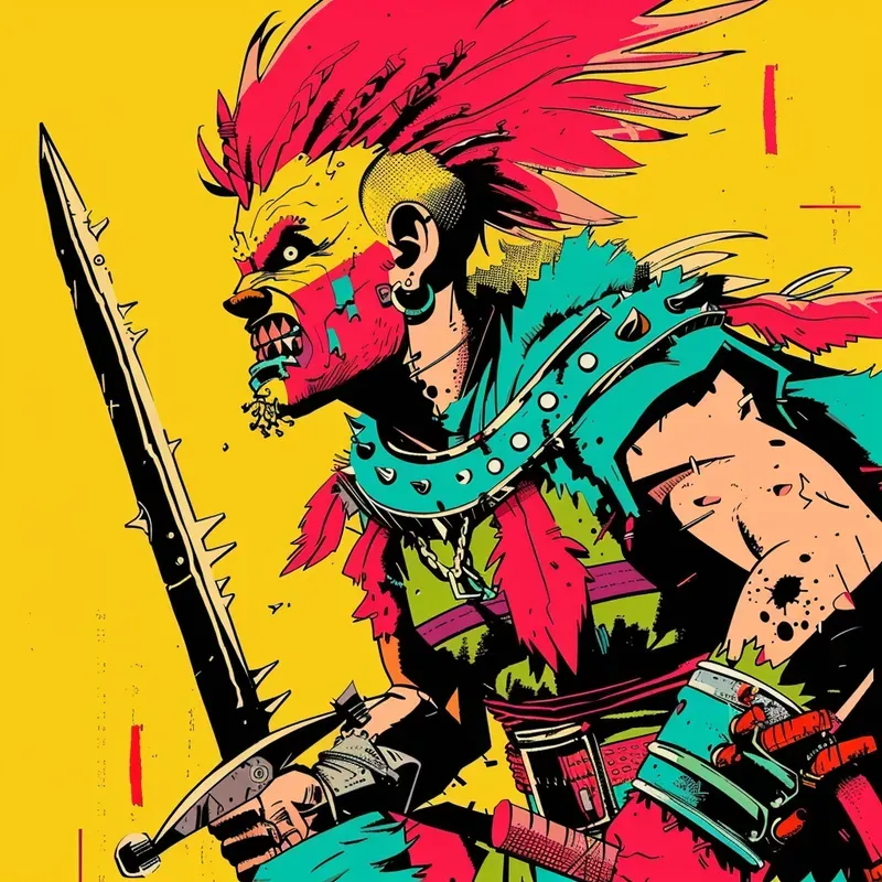 Doom Punk Fantasy Illustrations Midjourney Prompt | PromptBase