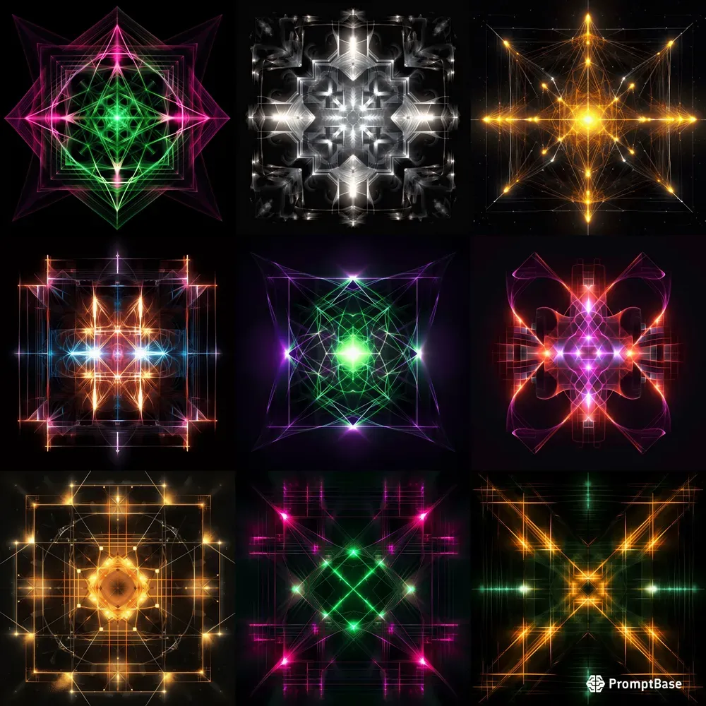 The Futuristic Luminous Patterns Midjourney Prompt | PromptBase