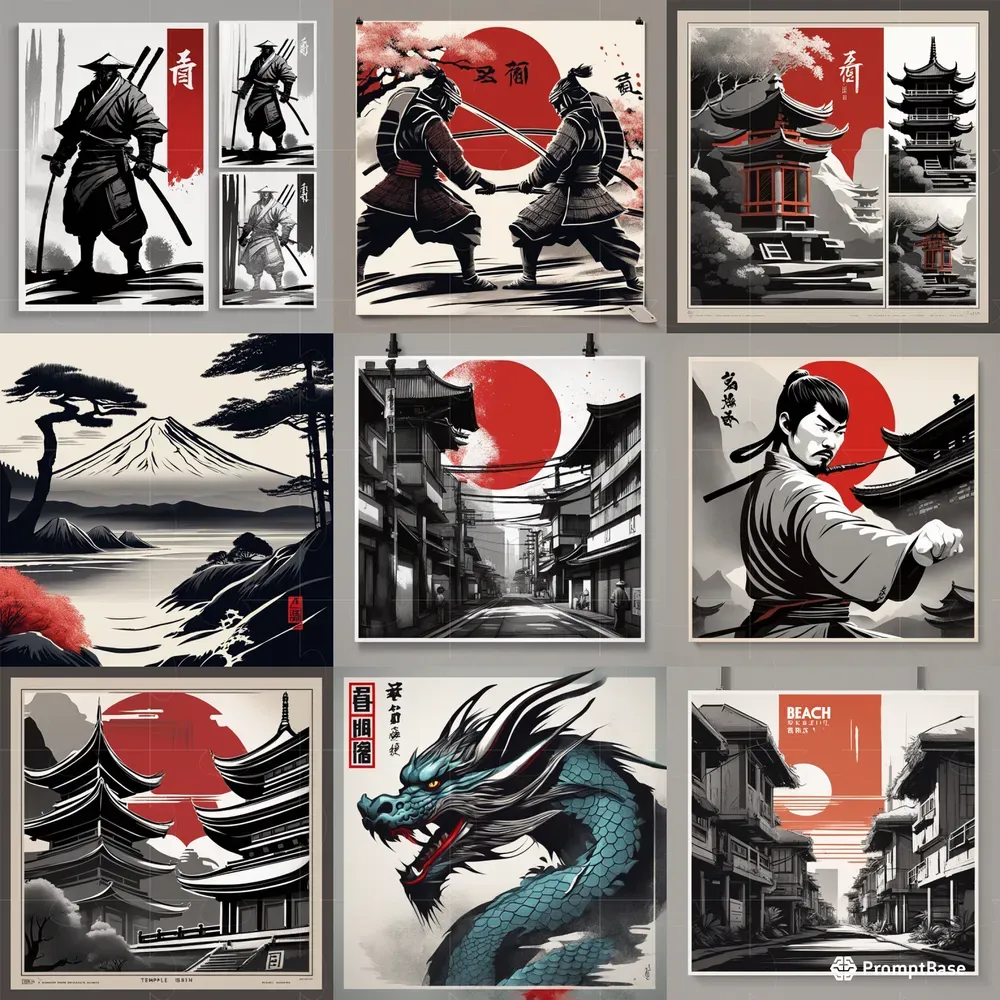 Bold Asian Posters Stable Diffusion Prompt | PromptBase