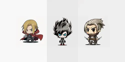 Famous Anime Characters Cute Chibis Midjourney Prompt | PromptBase