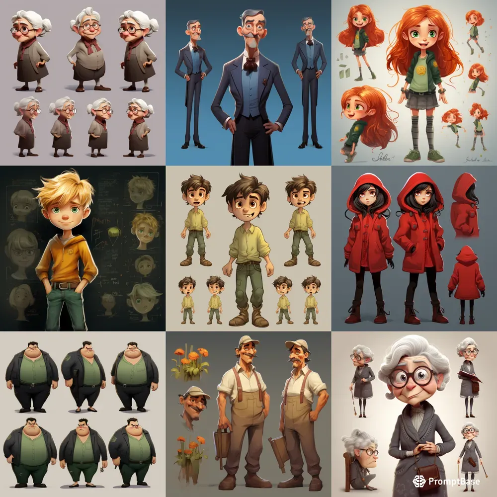 Character Sheets For Childrens Books Midjourney Prompt | PromptBase