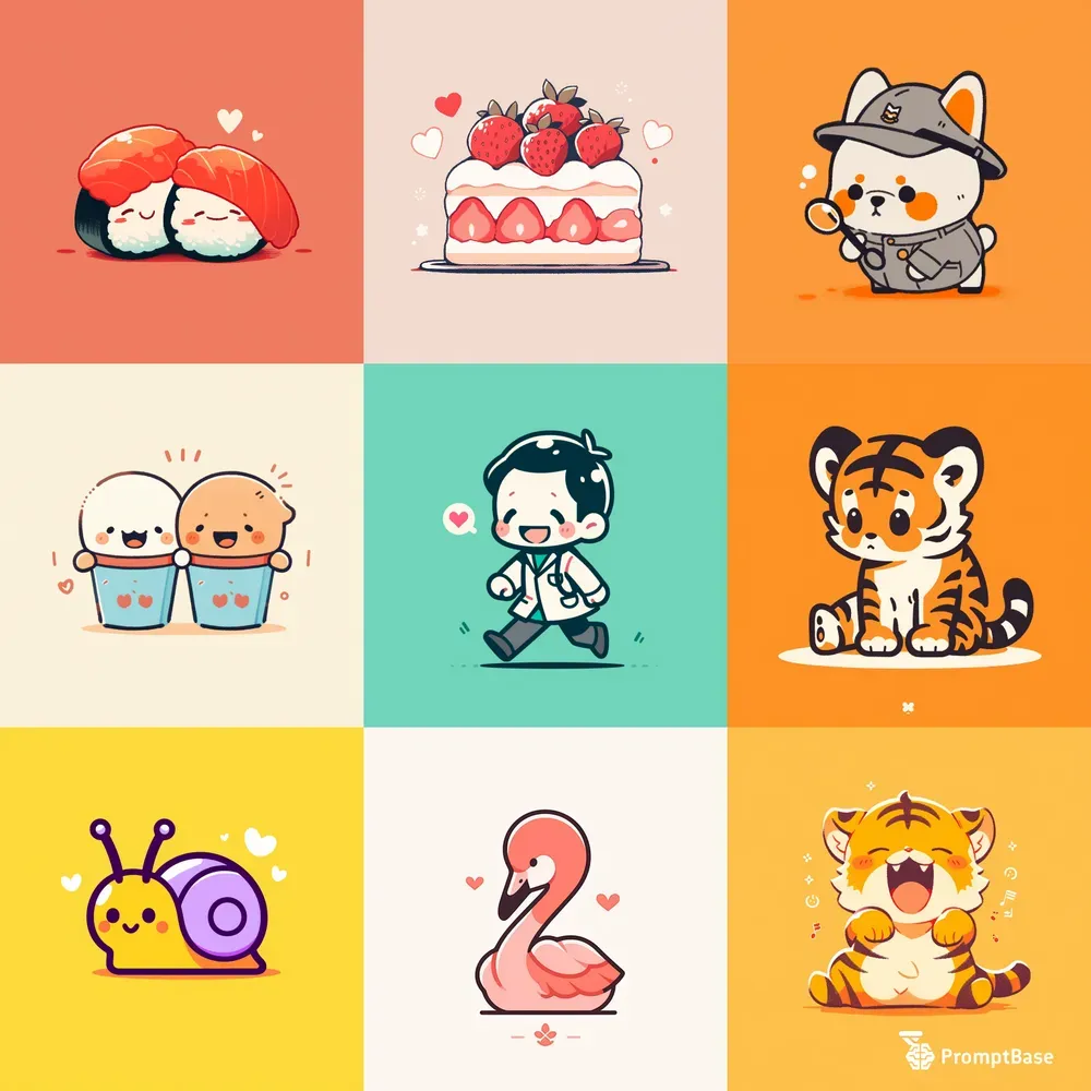 Cute Logos Or Stickers Midjourney Prompt | PromptBase