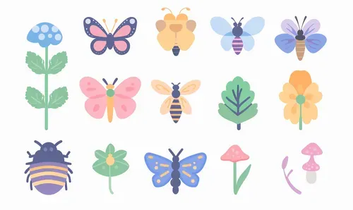 A Vector Illustration Of Cute Flat Icons Generator App | PromptBase