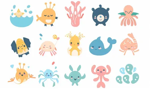 A Vector Illustration Of Cute Flat Icons Generator App | PromptBase