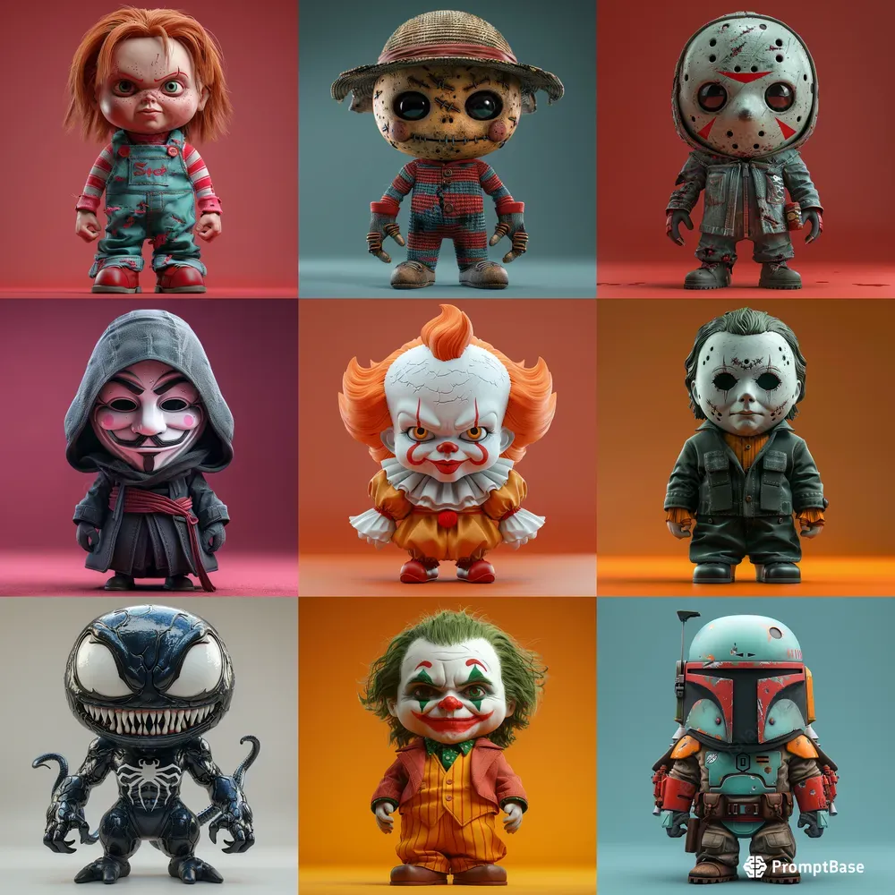 3D Villain Creepy Movie Character Art Midjourney Prompt | PromptBase