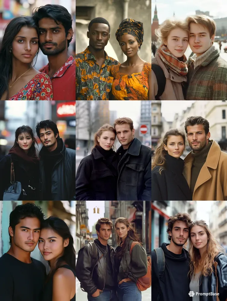Early 2000s City Couple Portraits Midjourney Prompt | PromptBase