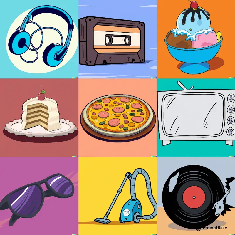 Cartoon Items DALL·E Prompt | PromptBase