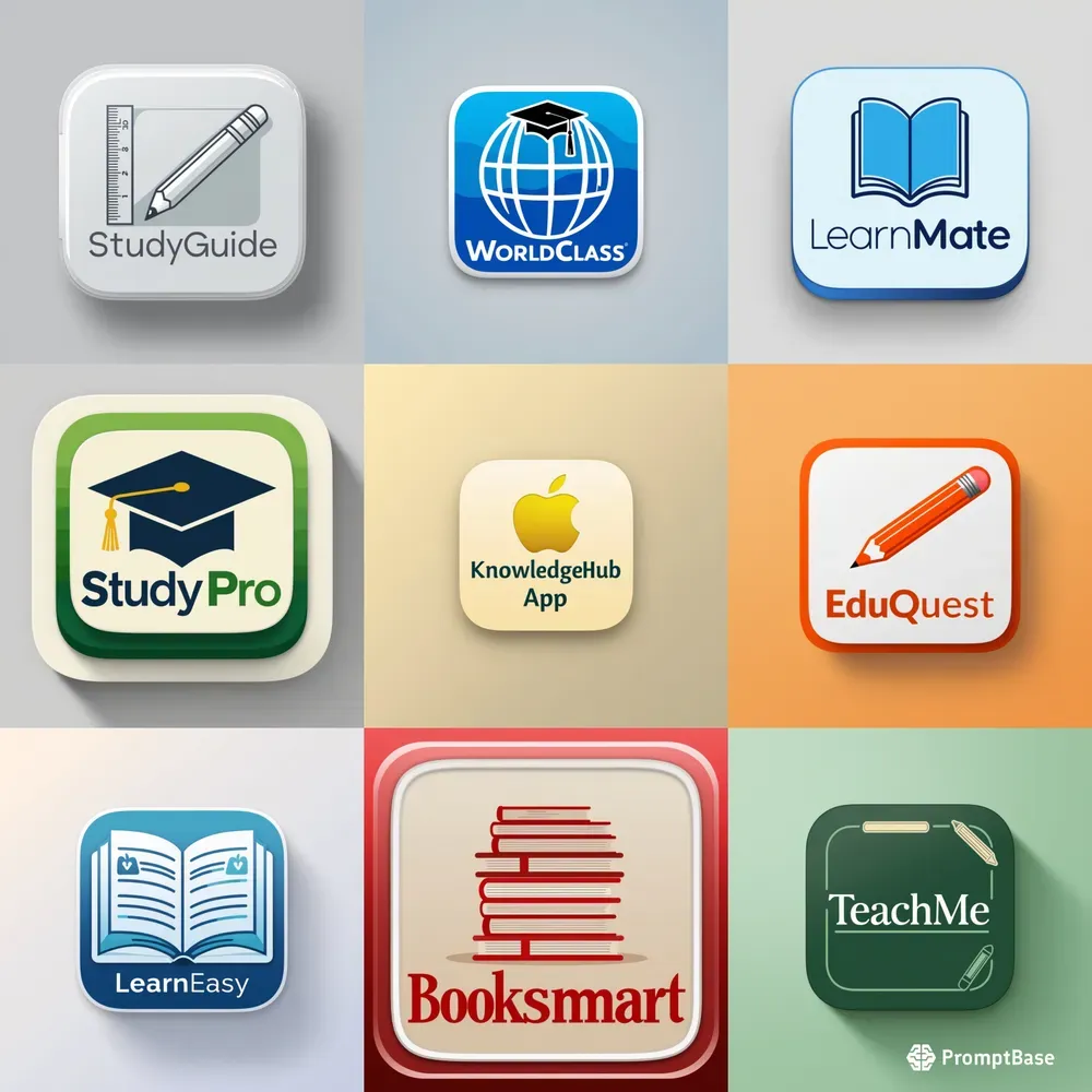 Educational App Icon Designs With Names Leonardo Ai Prompt | PromptBase