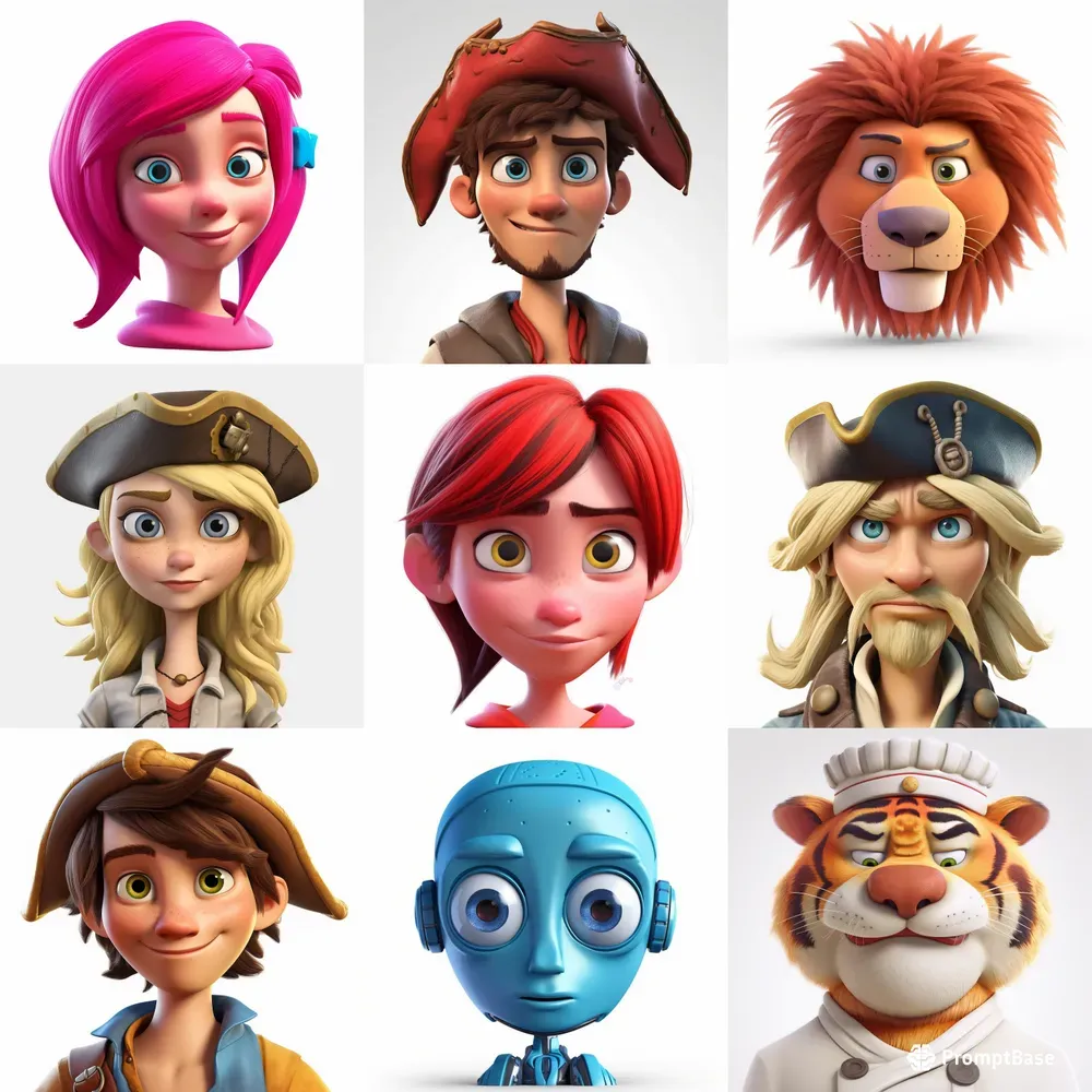 Pixar 3D Avatar Heads Midjourney Prompt | PromptBase