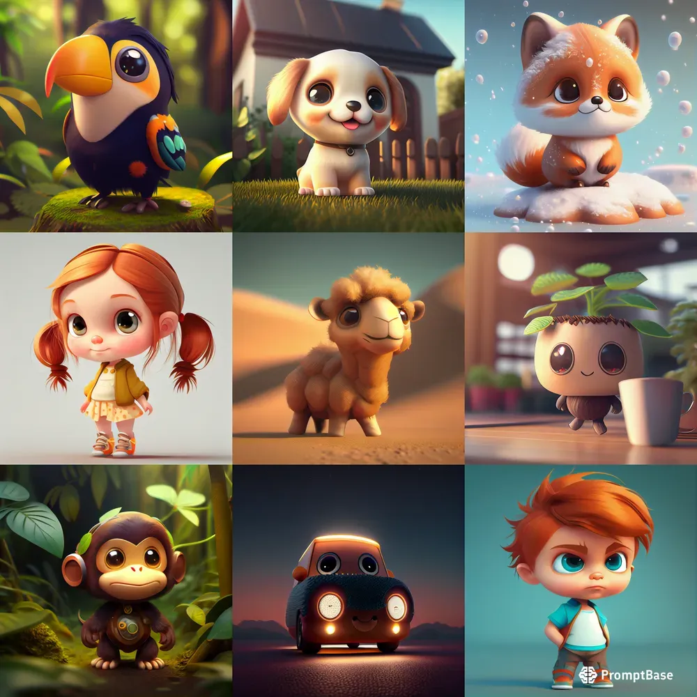 Cute Chibi Style Characters Midjourney Prompt | PromptBase