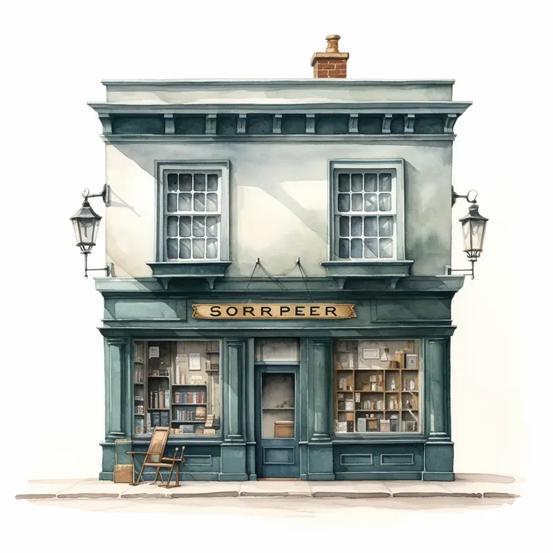 Watercolor Storefront Art Midjourney Prompt | PromptBase