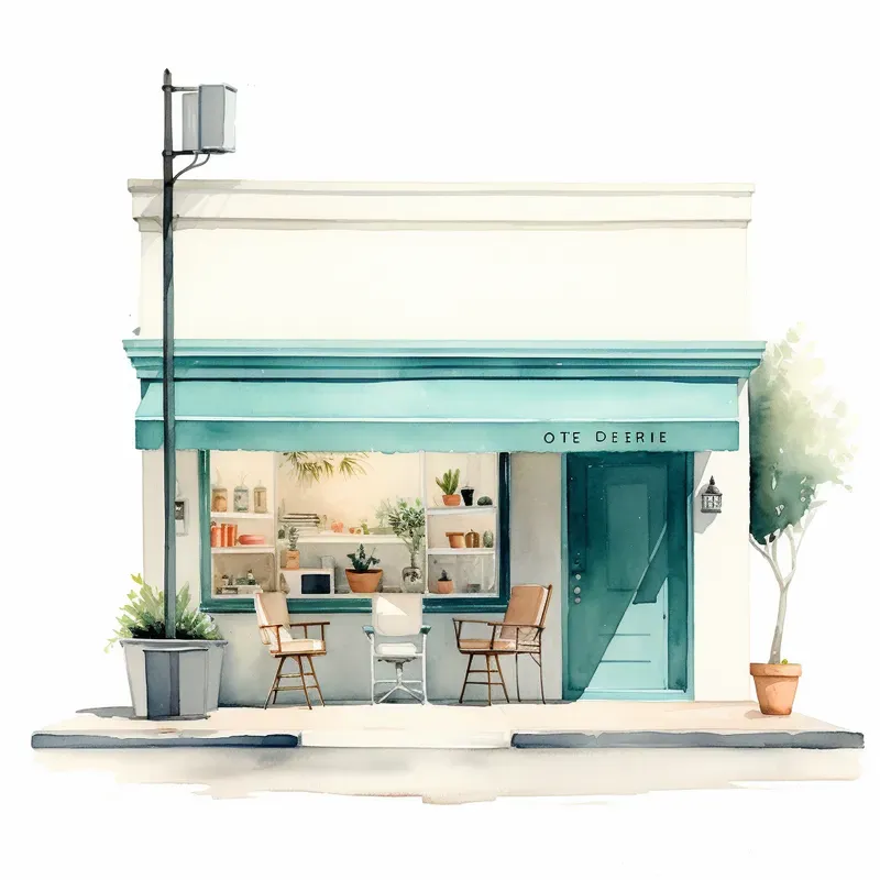 Watercolor Storefront Art Midjourney Prompt | PromptBase